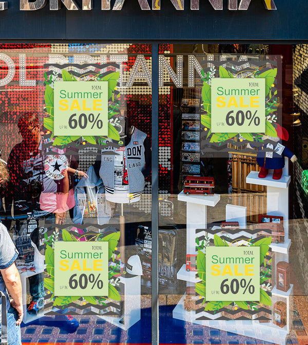 Window Display Stickers Clear A5 - Static Cling - i2 Banners and Posters